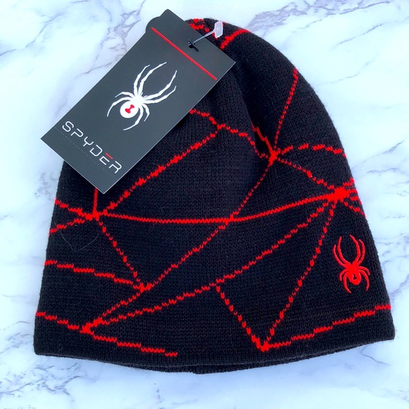 Spyder | Accessories | New Kids Spyder Hat Red And Black Soft Fleece ...